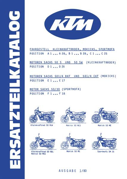 KTM Kleinkraftrad, Mokick, Sportmofa Ersatzteilkatalog